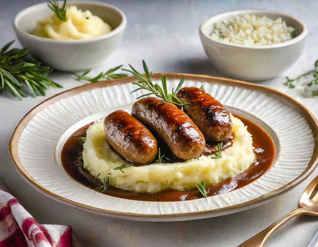 Venison Sausages with Red Wine and Mushroom Sauce Recipe – The Meat Box